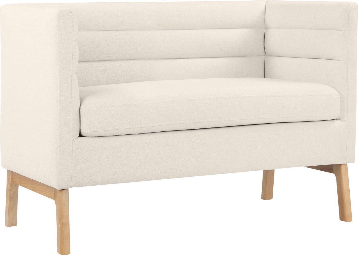 Bancheta Isaline tapitata cu spatar, crem 100 cm latime | LunaHome.ro