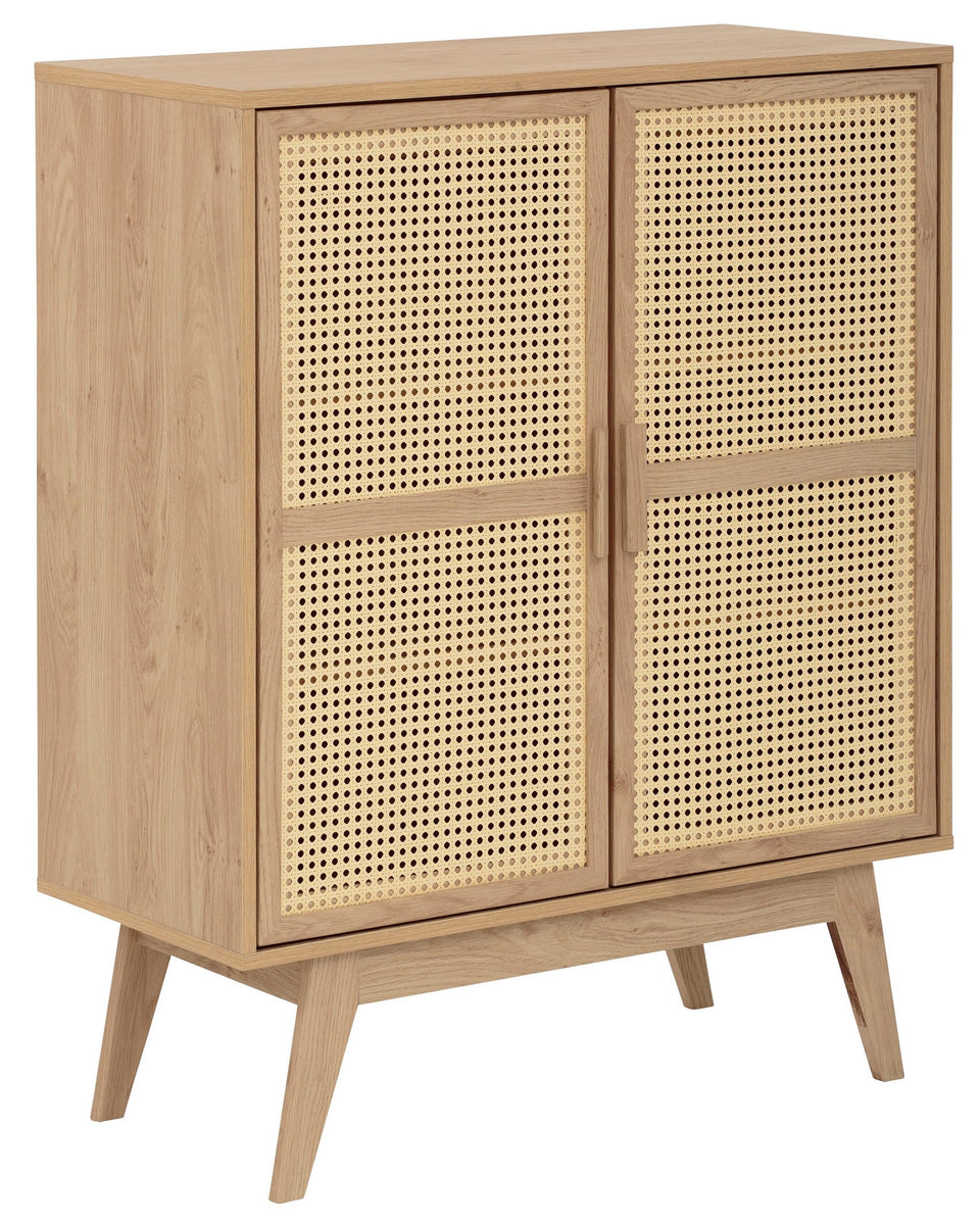 Comoda Bridget cu 2 usi cu tesatura de rattan scandinav 87 cm | LunaHome.ro
