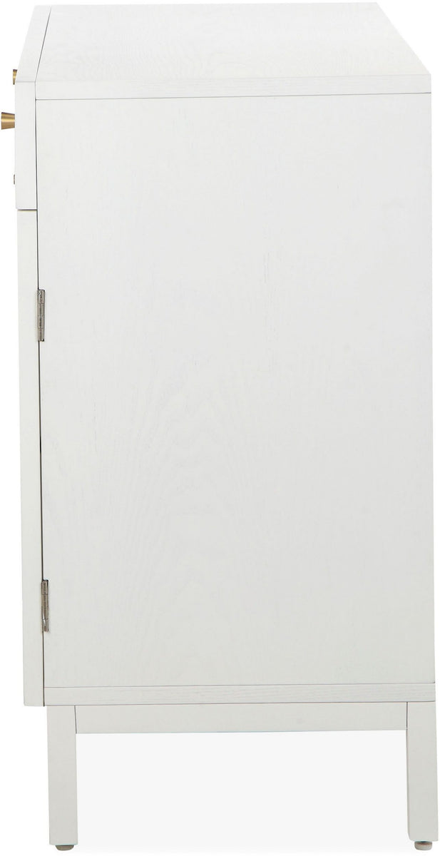 Comodă Gatwick albă din furnir de frasin cu blat extensibil | LunaHome.ro