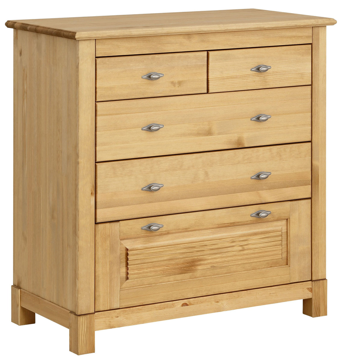 Comoda Rauna, din pin masiv cu 5 sertare, latime 96 cm | LunaHome.ro