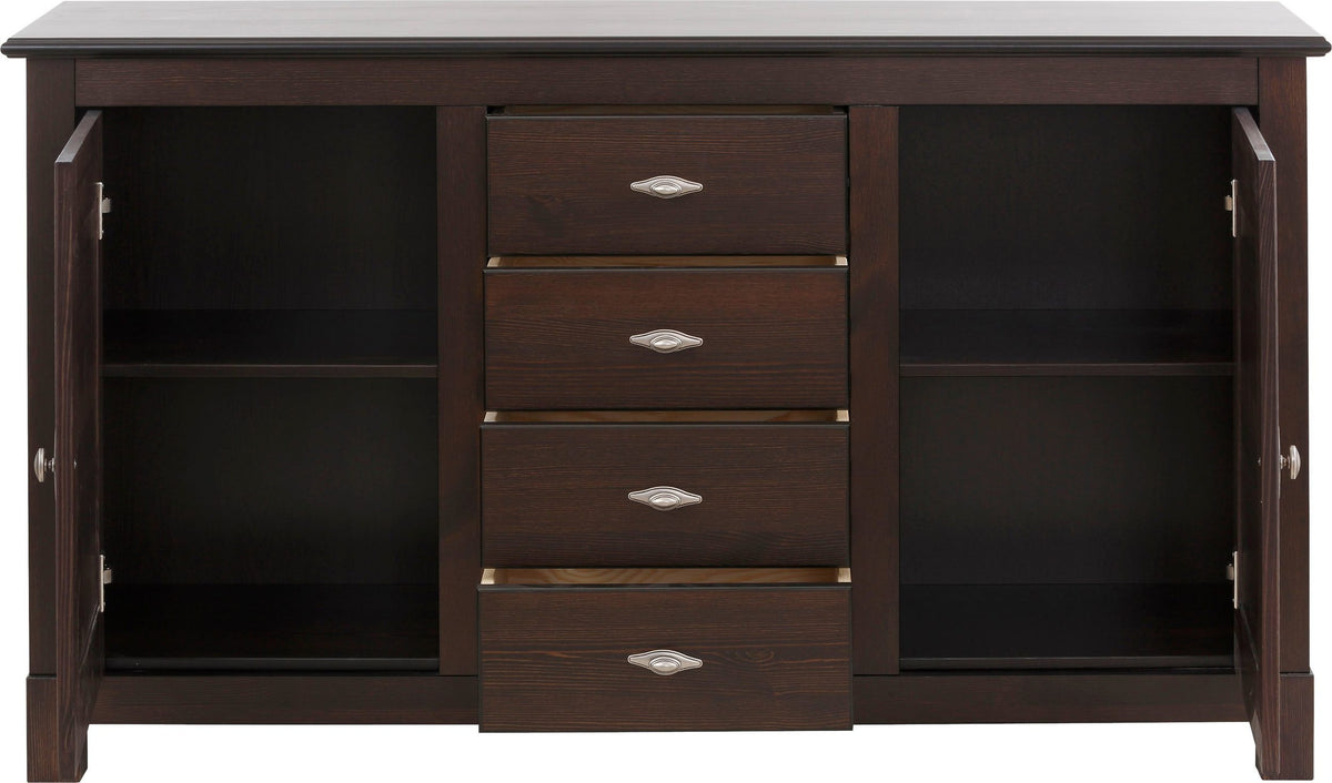 Comodă Rauna din lemn de pin wenge 150 cm lățime | LunaHome.ro