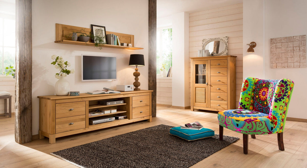 Comoda »Rauna« din lemn masiv de pin natur, 103 cm latime | LunaHome.ro