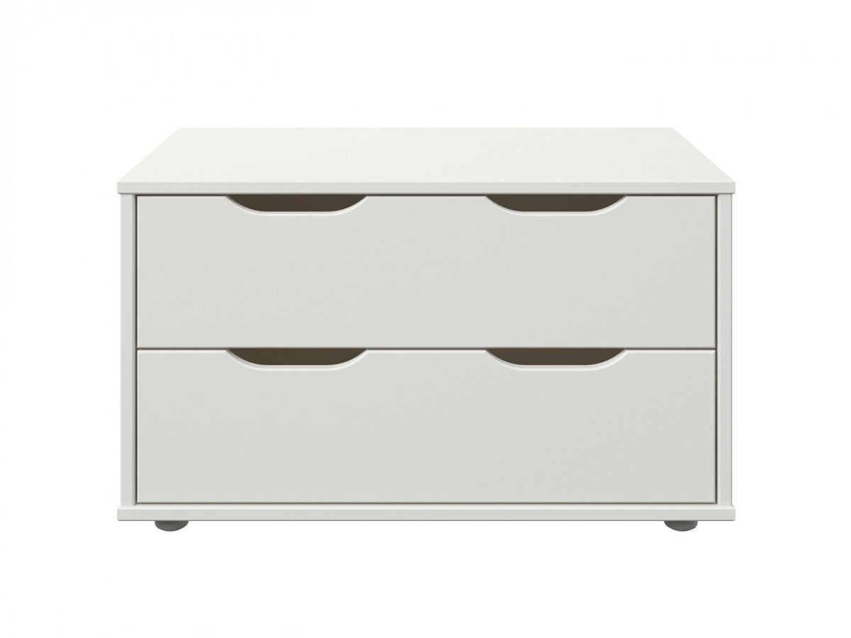 Comoda alba Tide cu 2 sertare mari 70 cm | LunaHome.ro