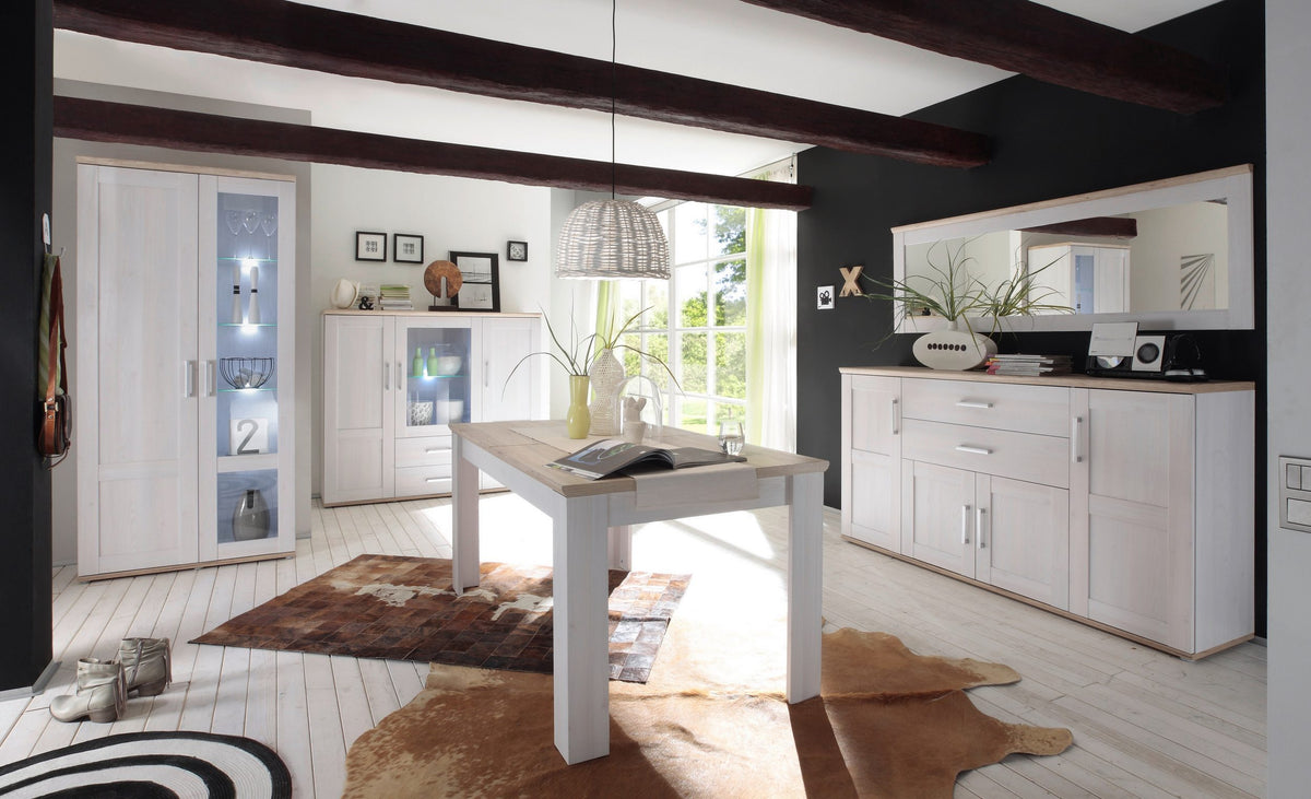 Comoda inalta Romance alba cu iluminare inclusa 156 cm lățime | LunaHome.ro