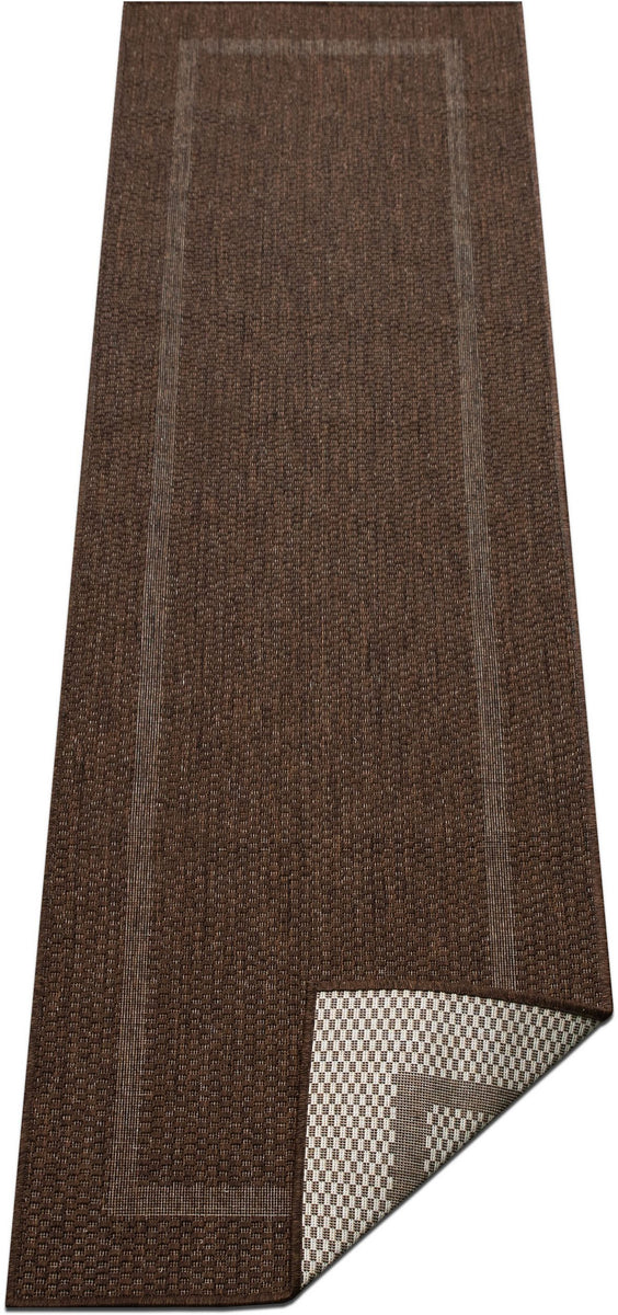 Covor Venice cu tesatura plata, aspect de sisal maro 67x230