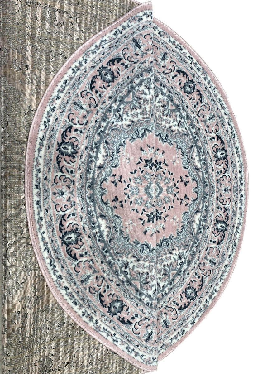 Covor oval cu model oriental modern DELAVITA roz 160x230 cm