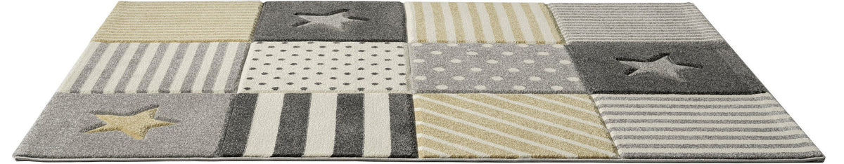 Covor pentru copii Luttenhutt Stern galben si gri pastel 200x290 cm ...