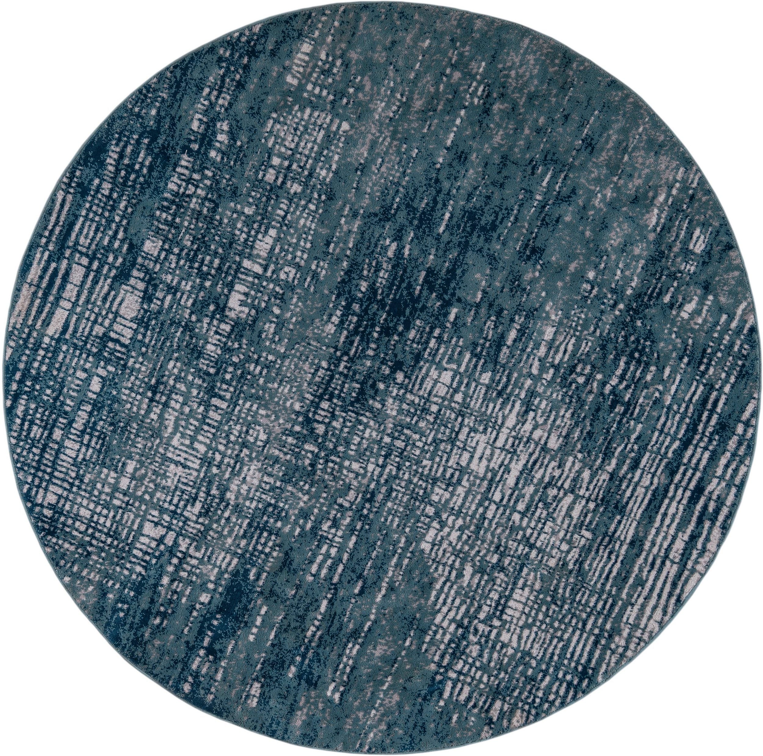 Covor rotund »Ariano« cu model vintage 3D, aspect modern, albastru 190 ...