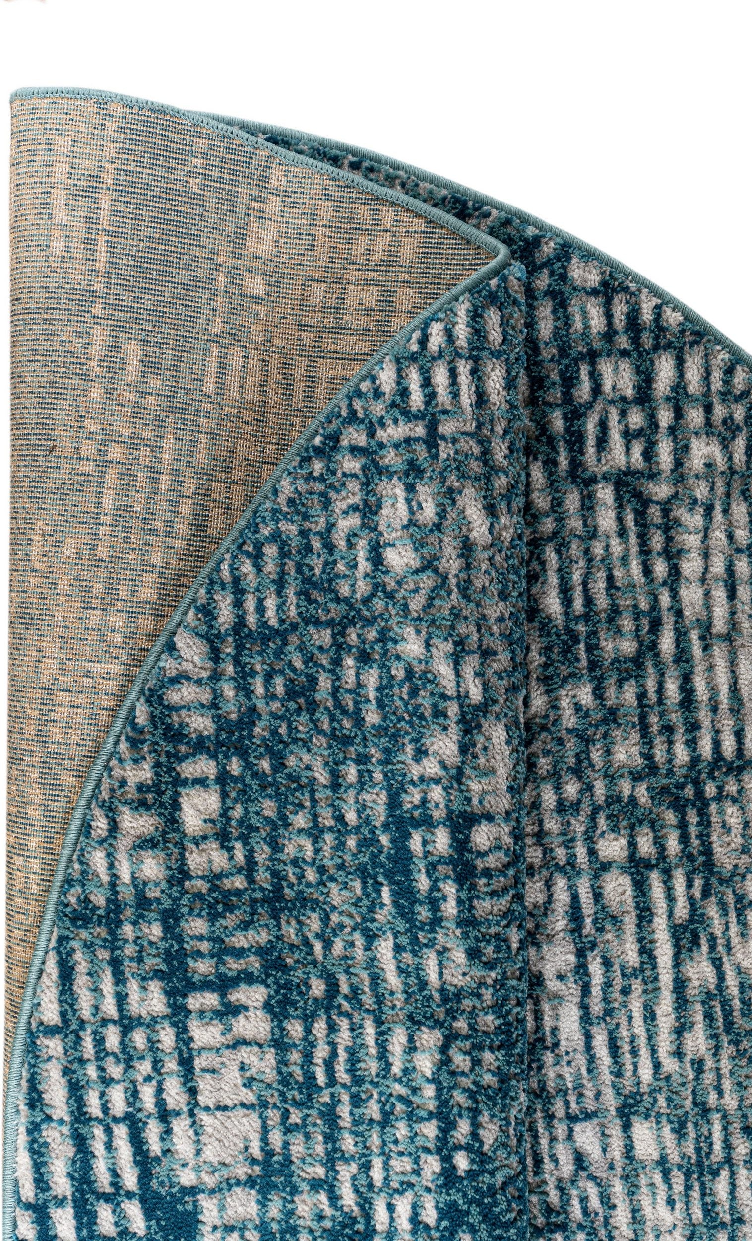 Covor rotund »Ariano« cu model vintage 3D, aspect modern, albastru 140 ...