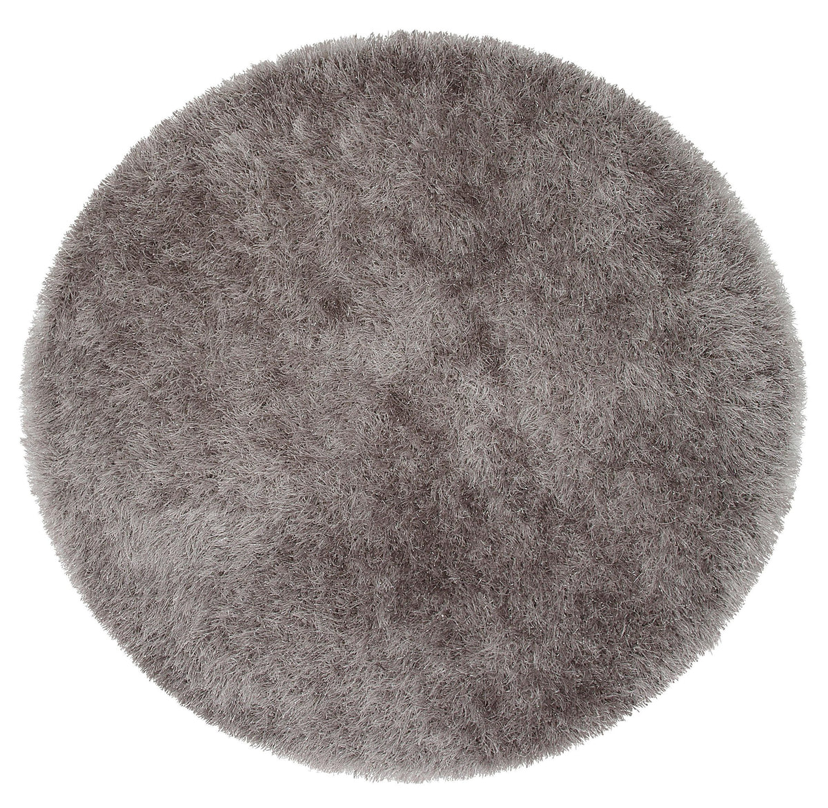 Covor rotund cu fire înalte Glossy 411, deosebit de moale, gri 120 cm