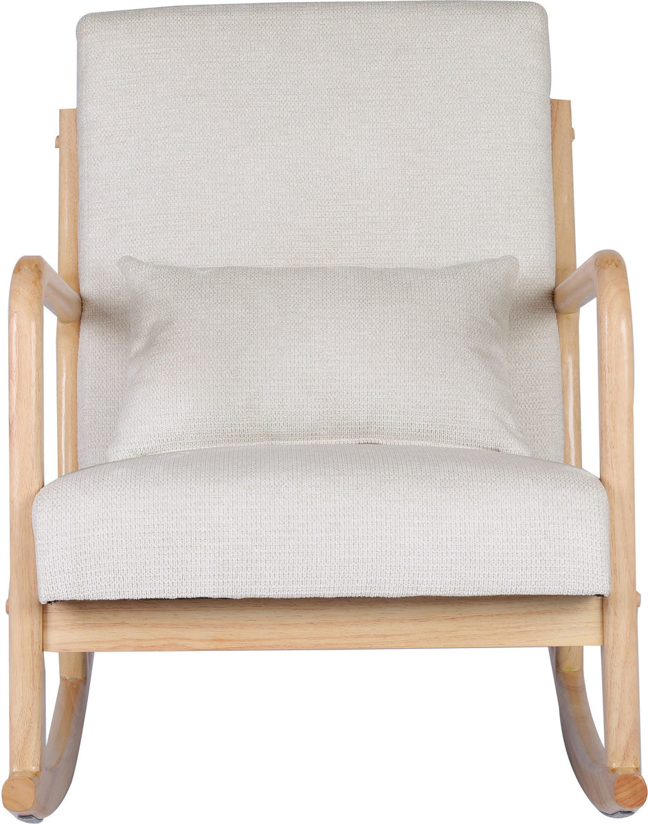 Fotoliu balansoar Tramole crem cu cadru din lemn de plop | LunaHome.ro