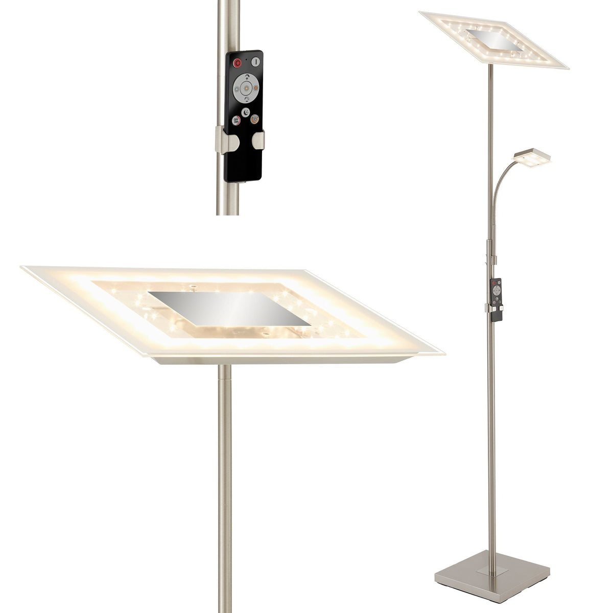 Lampadar LED reglabil cu proiector de tavan si lumina de citit Brilon ...