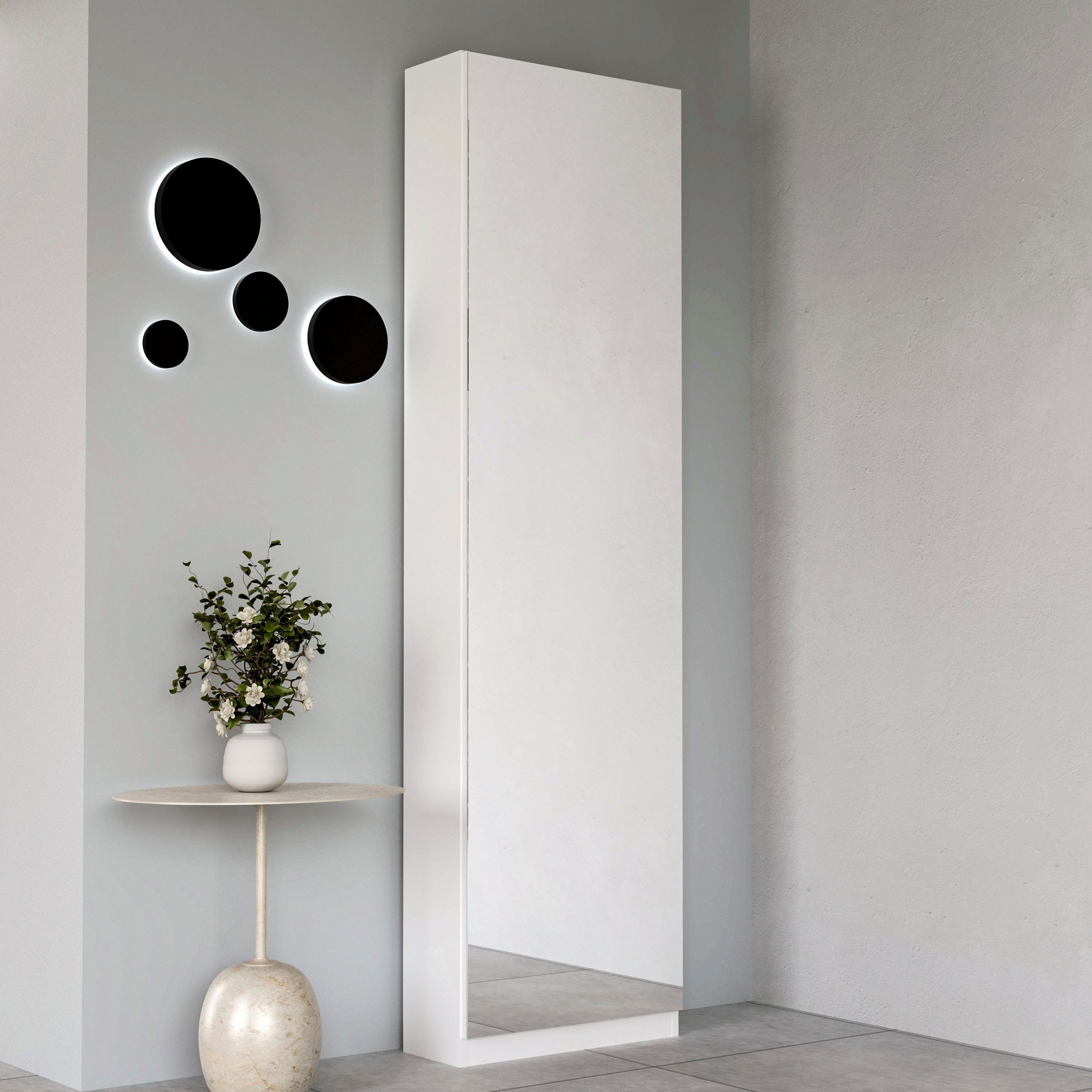 Pantofar Calma Forte cu design minimalist, ușă cu oglindă 50 cm lățime ...