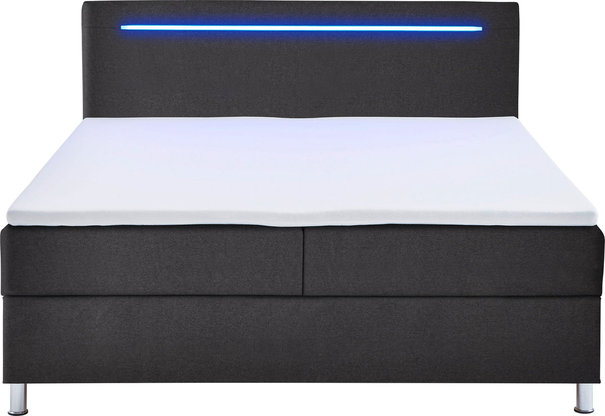 Pat Boxspring Candela cu iluminare si depozitare 180x200 cm | LunaHome.ro