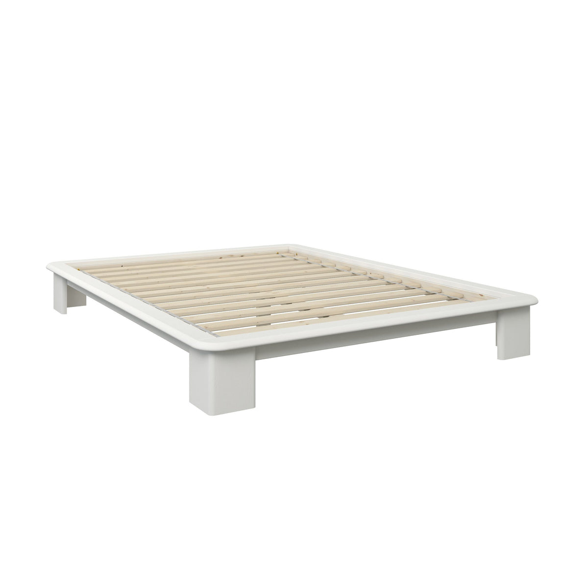 Pat Futon din lemn de pin alb cu somiera inclusa 140x200cm | LunaHome.ro