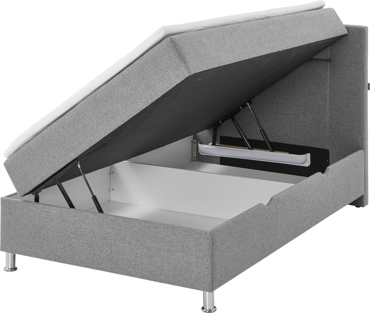 Pat boxspring Escalon gri cu depozitare 120x200 cm | LunaHome.ro