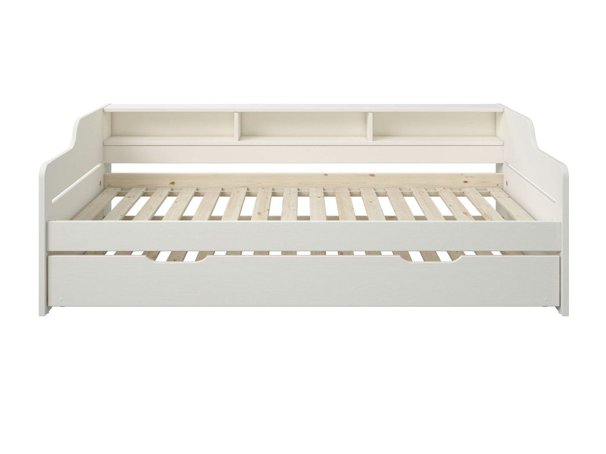 Pat divan extensibil Reete1 din lemn de pin alb 2x90/200 cm | LunaHome.ro