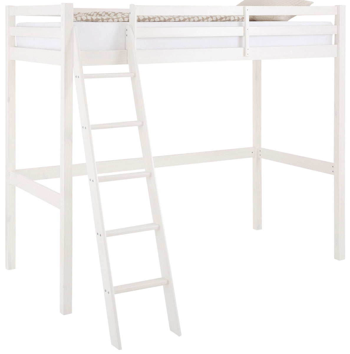 Pat înalt Lüttenhütt Alpi din lemn de pin alb 90x200 cm | LunaHome.ro