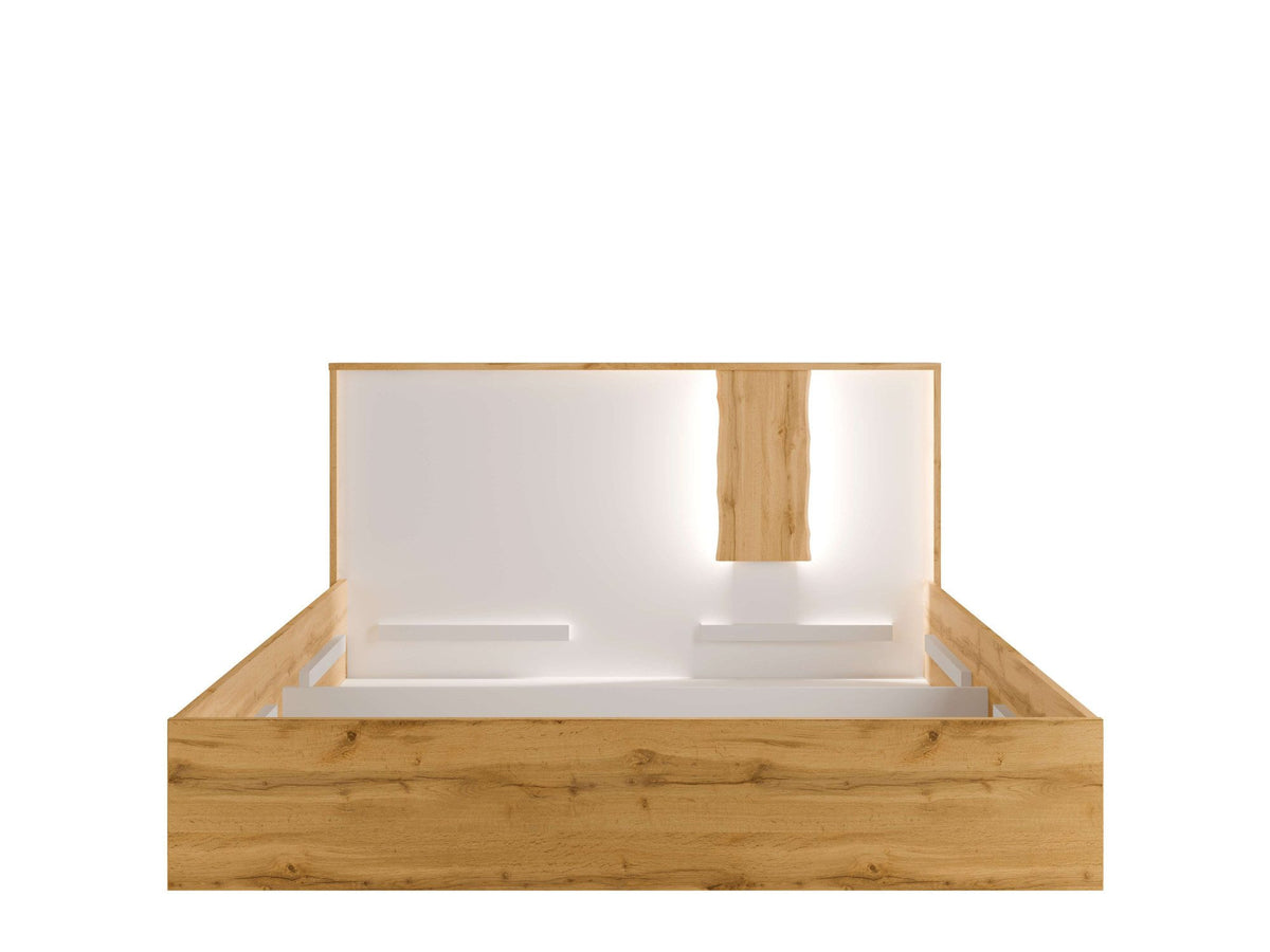 Pat modern cu tăblie înaltă Fabella cu iluminare 180x200 cm | LunaHome.ro