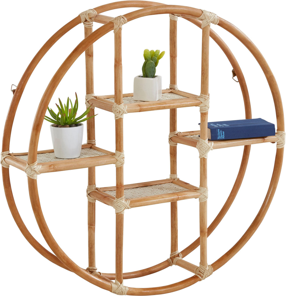 Raft de perete Lundtoft din rattan lucrat manual, 66 cm diametru ...