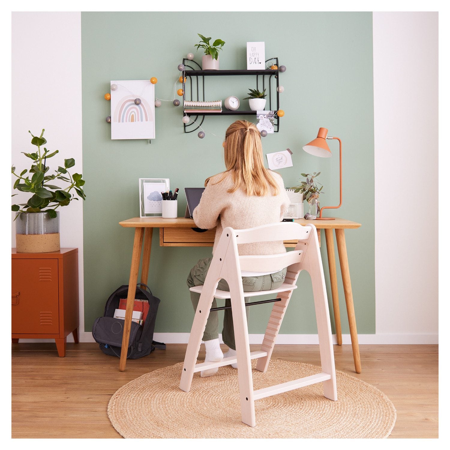 Scaun înalt de masă pentru copii Arketa HAUCK din lemn de fag | LunaHome.ro