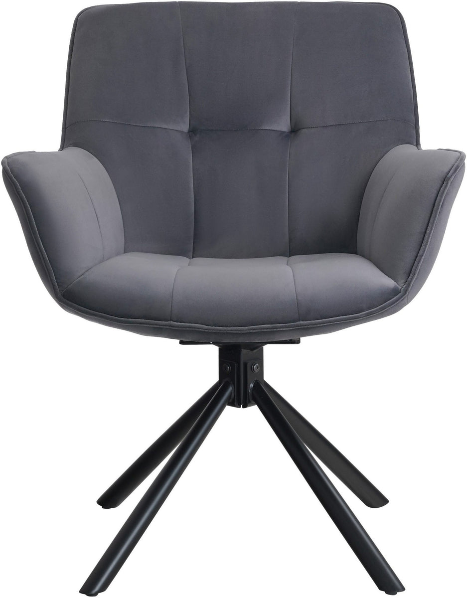 Set 2 fotolii rotative de sufragerie Lika din catifea gri | LunaHome.ro