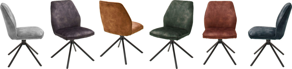 Set 2 scaune rotative Ottawa gri cu aspect vintage | LunaHome.ro