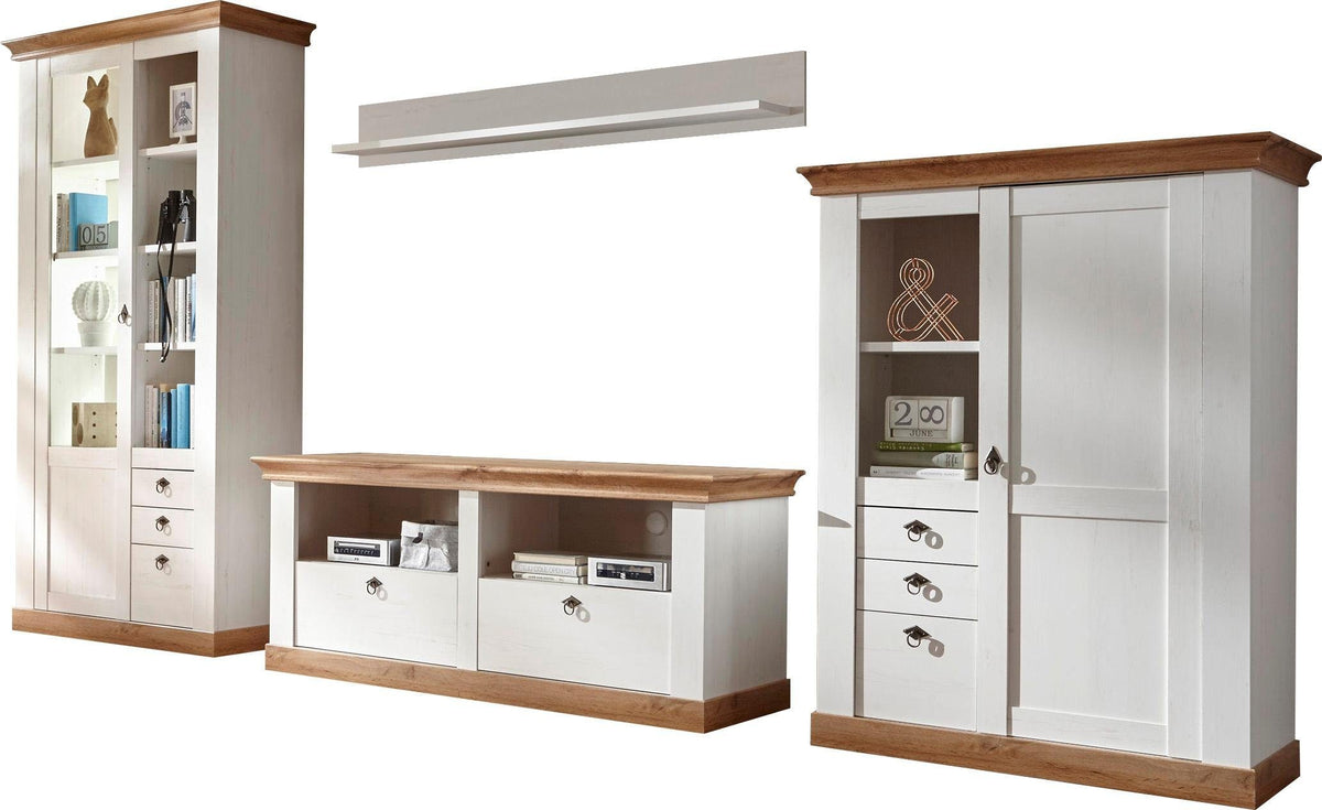 Set pentru living »Cremona«, 4 piese, cu aspect de lemn alb si stejar ...