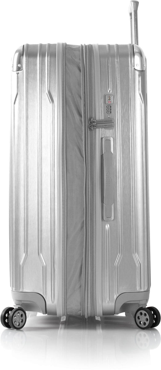 Troller Heys Xtrack 76 cm, bagaj de cală argintiu cu volum extensibil ...