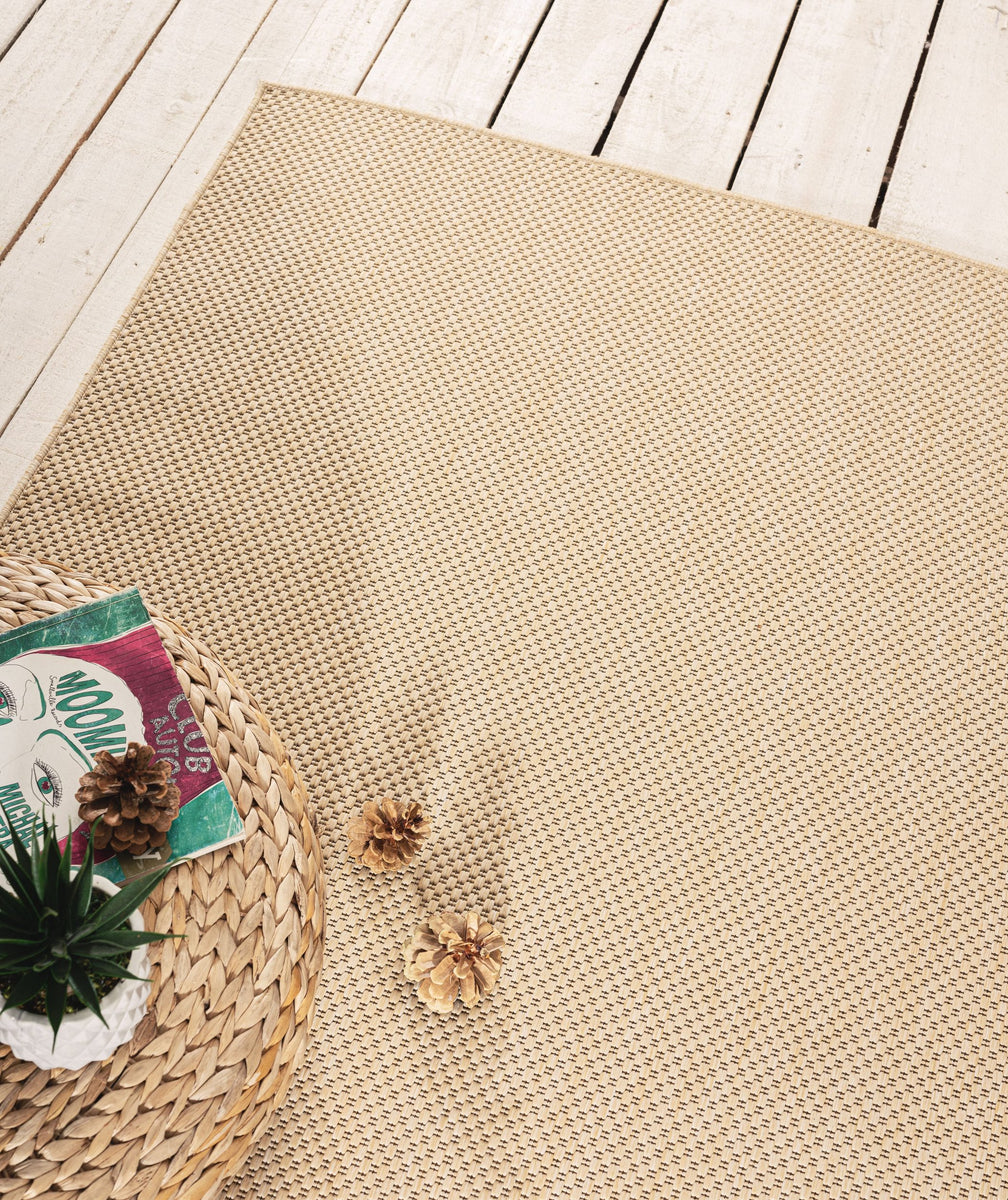 Covor traversă Saylor cu tesatura plata, aspect de sisal nisipiu 60x90 ...