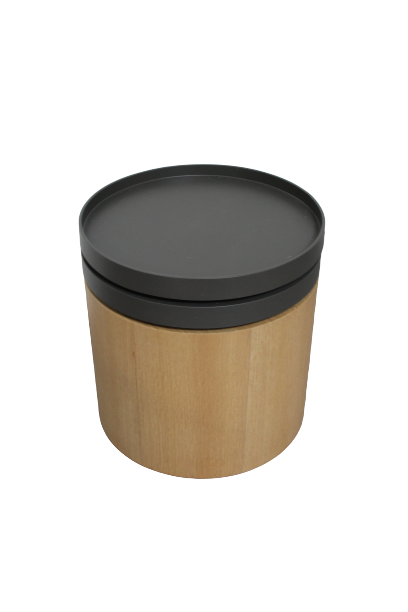 Masuta de cafea FSL din lemn masiv, blat din plastic, 48 cm diametru ...