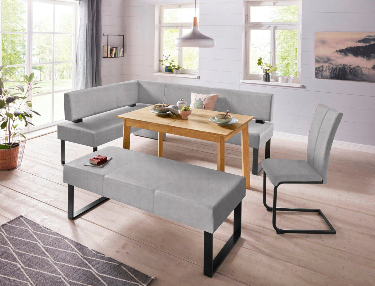 Bancheta Oliver tapitata, lățime 140cm, cu cadru metalic | LunaHome.ro