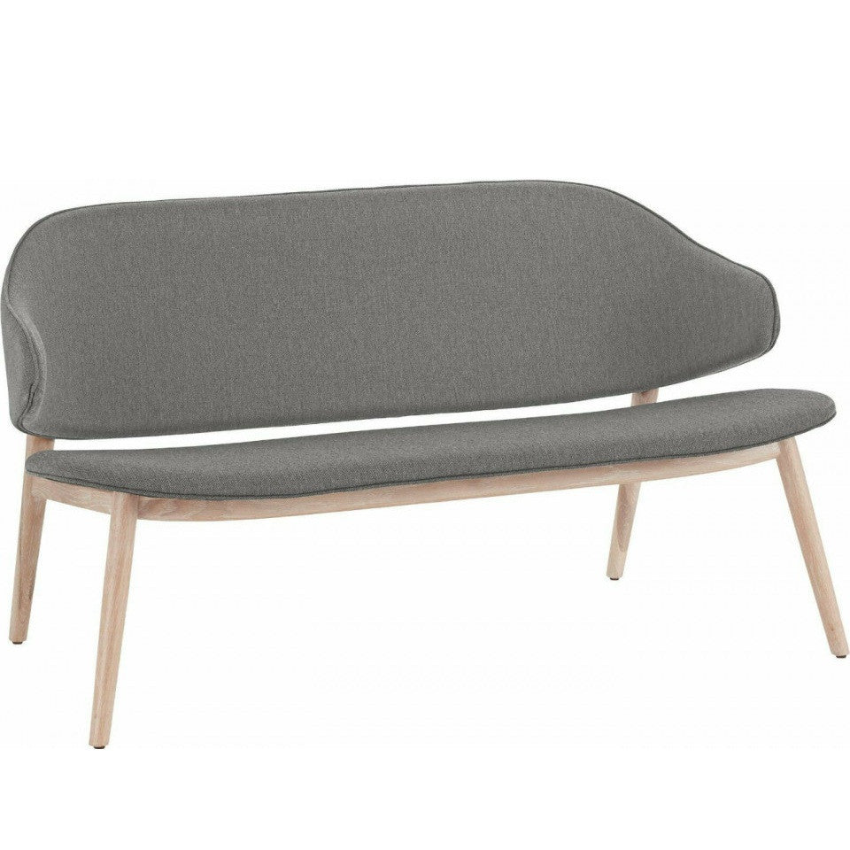 Bancheta confortabila Liana tapitata cu picioare din lemn de frasin ...